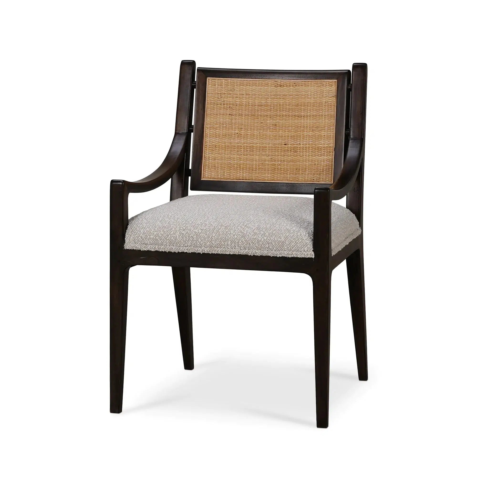 Bramble Milano Dining Chair w/ Upholstered Seat & Rattan Back