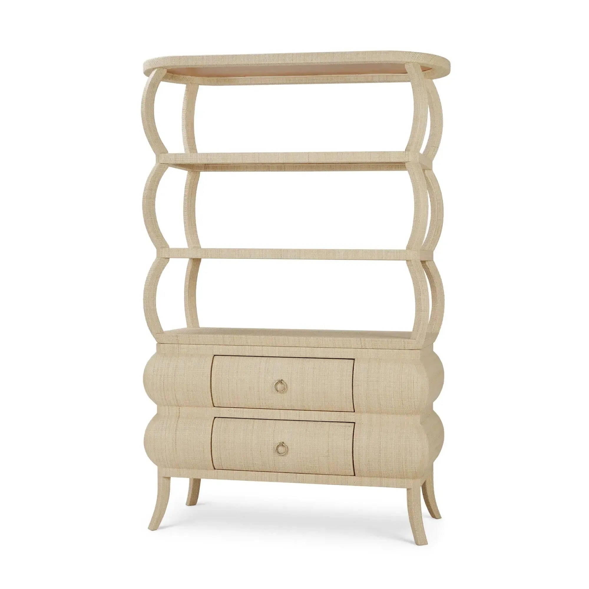 Bramble Savannah Open Bookcase w/ Rattan