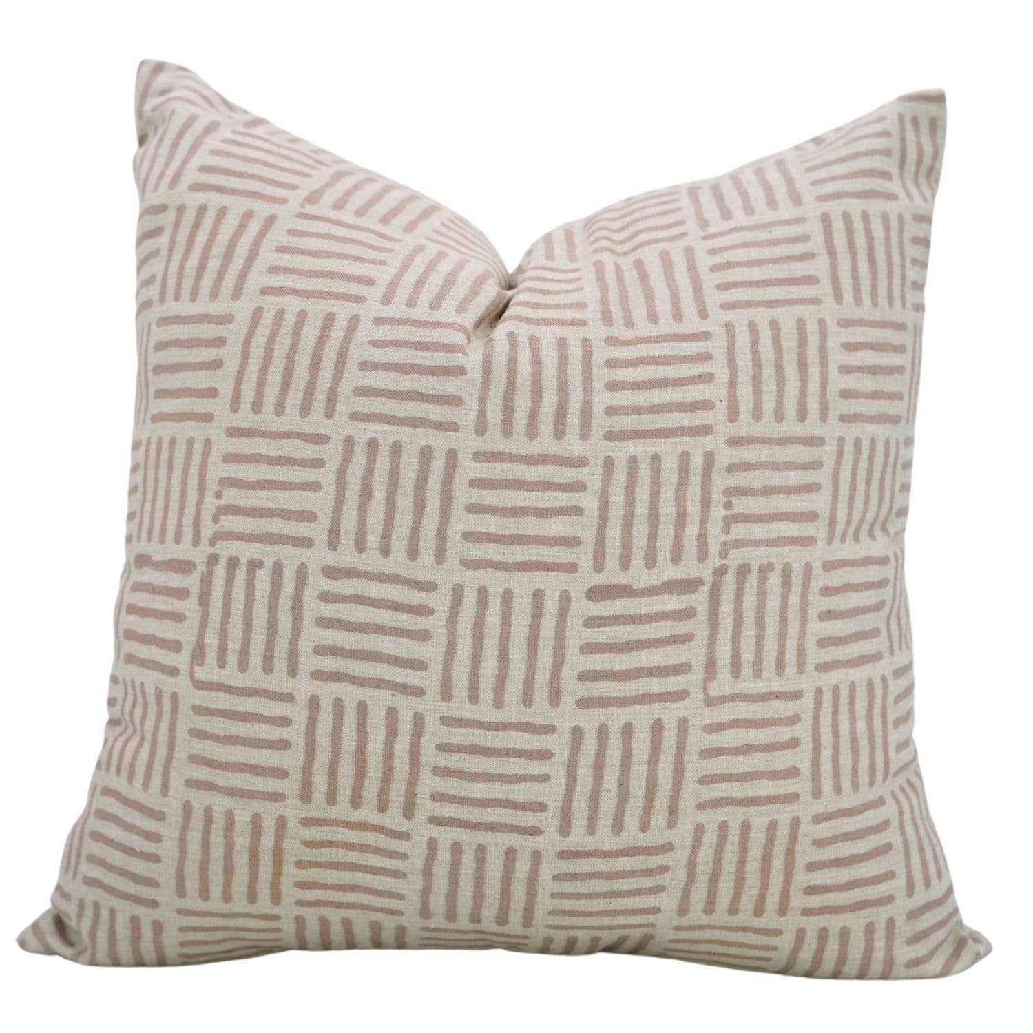 Unique Block Print Linen Blend Cushion Cover - Chaupath