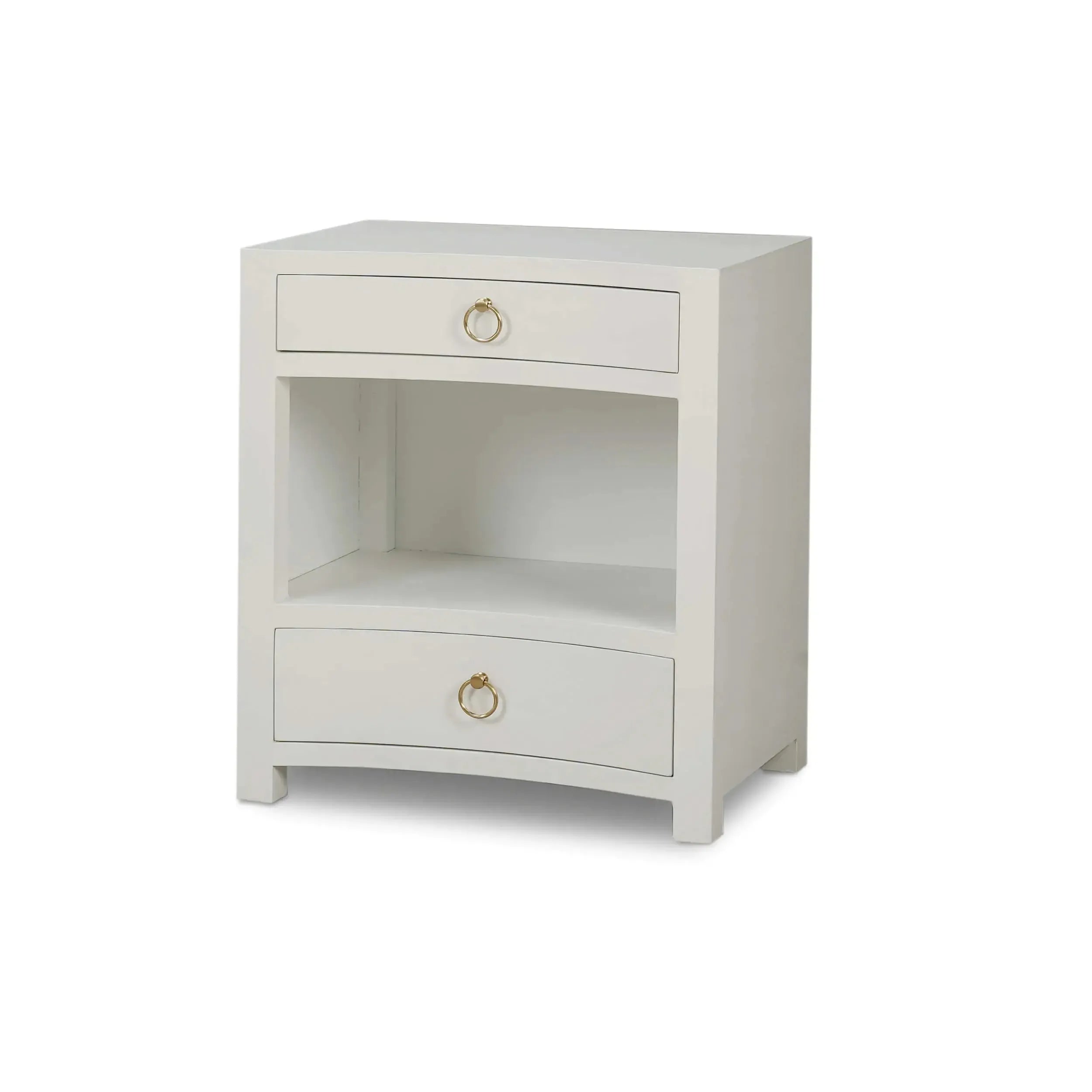 Mornington Open Shelf Linen Wrapped Bedside Table|Bramble