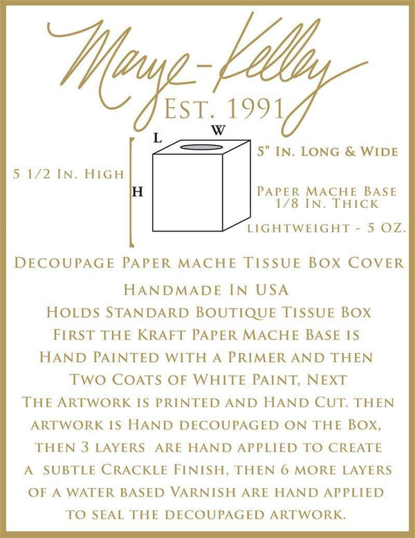 Green Toile Tissue Box Cover