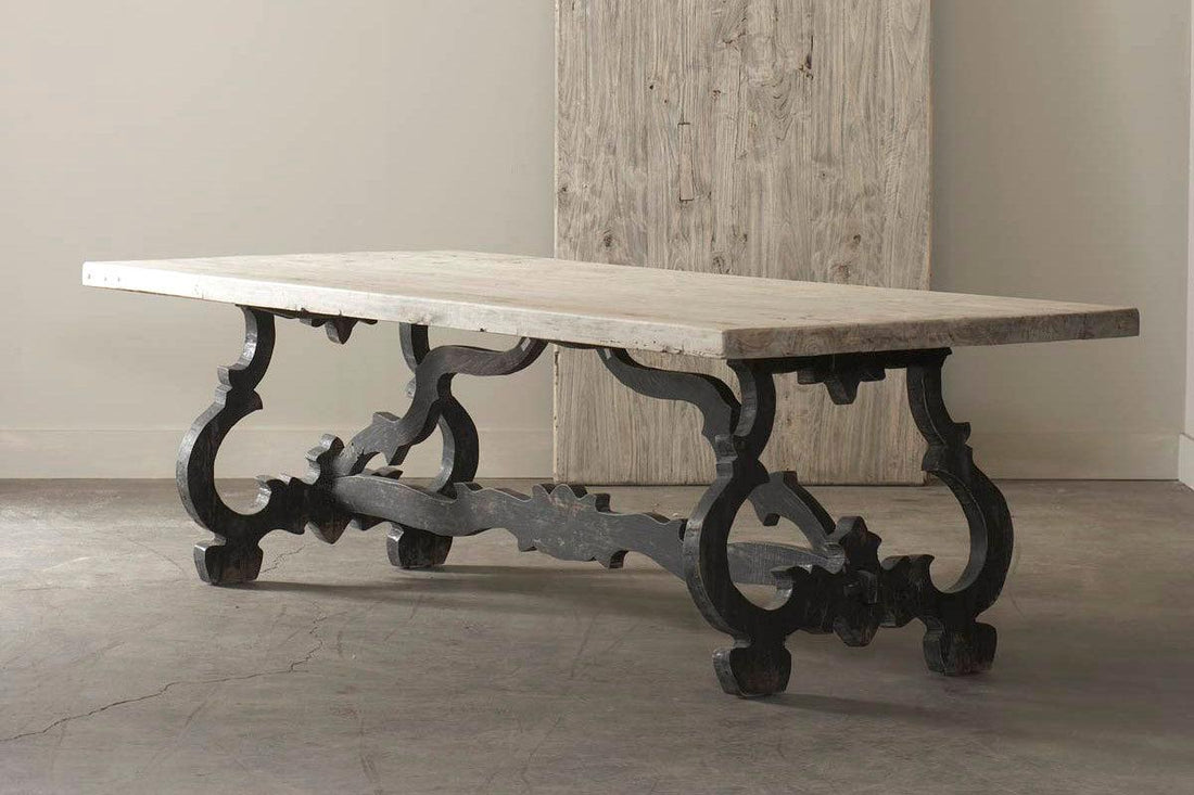 Reclaimed Elm Baroque Long Dining Table | Shop and Earn Points - Blue ...
