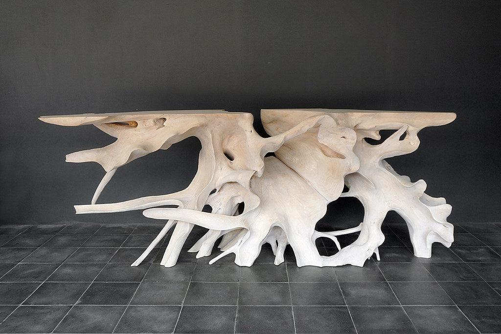 Teak root console store