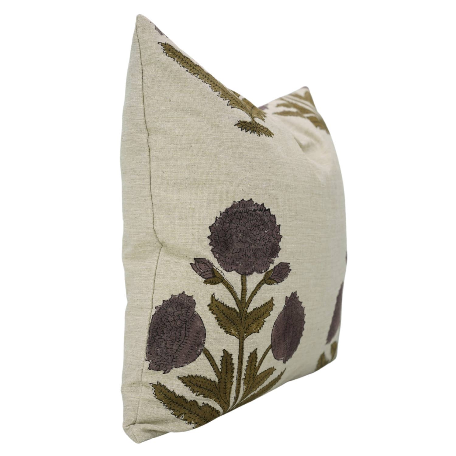 Bold Crafted Block Print Linen Blend Pillow Cover - Badshah